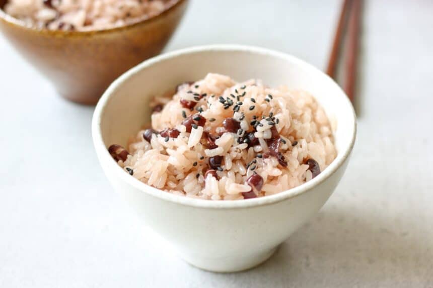 Sekihan Recipe (Japanese Adzuki Bean Rice) - Chef JA Cooks