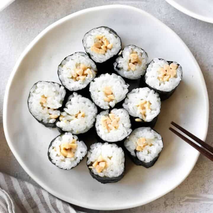Kanpyo Roll (Japanese Dried Gourd Strips Maki Sushi) - Chef JA Cooks