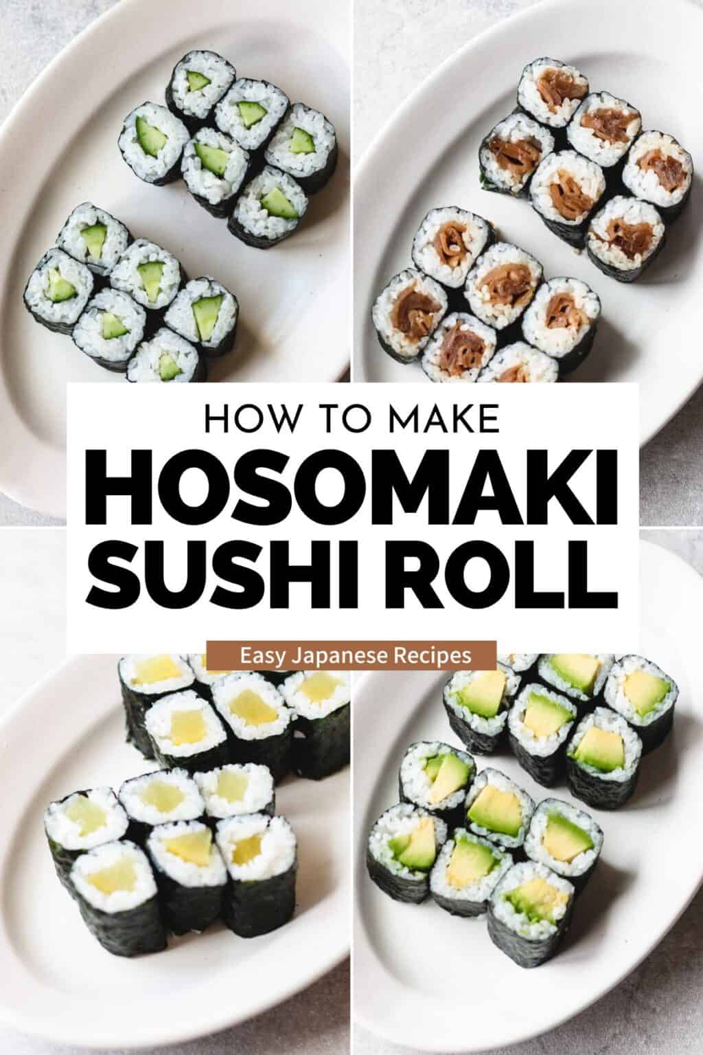 Hosomaki Roll (Japanese Maki Sushi Recipe) - Chef JA Cooks