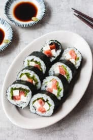 Salmon Roll with Cream Cheese (Japanese Maki Sushi Recipe) - Chef JA Cooks