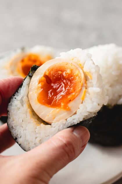 Egg Onigiri with Flavorful Nitamago Filling - Chef JA Cooks