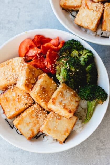 Tofu Donburi (Vegan Teriyaki Rice Bowl) - Chef JA Cooks