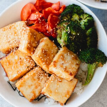 Tofu Donburi (Vegan Teriyaki Rice Bowl) - Chef JA Cooks