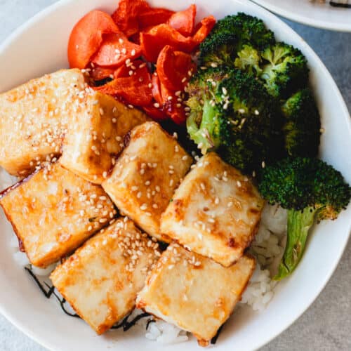Tofu Donburi (Vegan Teriyaki Rice Bowl) - Chef JA Cooks