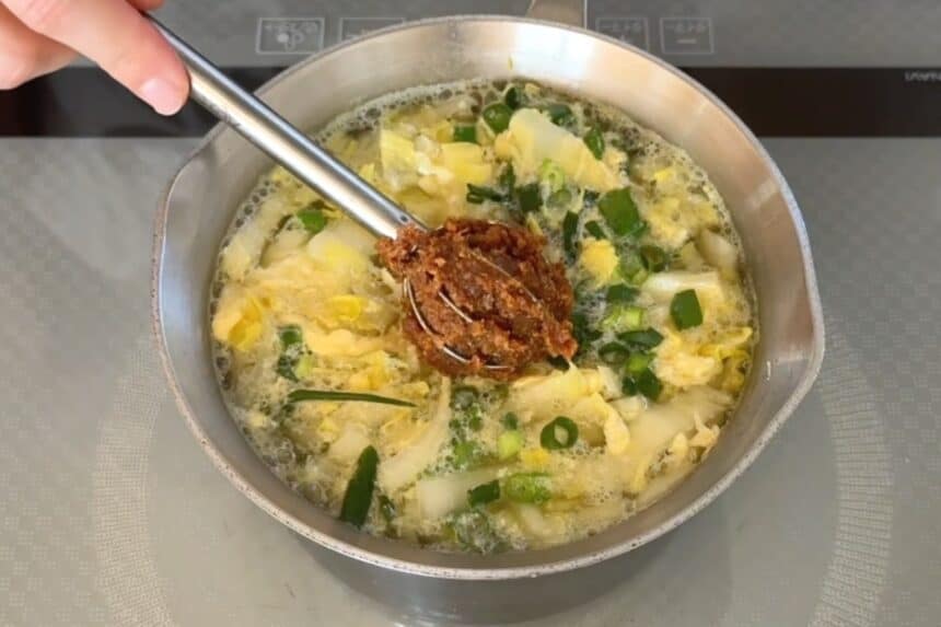 Japanese Egg Miso Soup Recipe (Vegetarian) - Chef JA Cooks