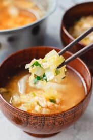 Japanese Egg Miso Soup Recipe (Vegetarian) - Chef JA Cooks