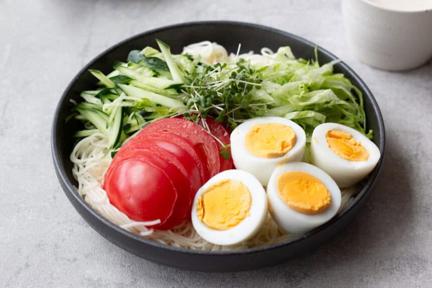Colorful Somen Salad with Fresh Vegetables - Chef JA Cooks