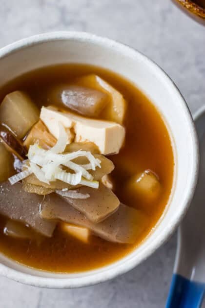 Vegan Vegetable Soup (Japanese Kenchin Jiru) - Chef JA Cooks