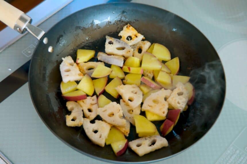 Sweet Potato & Lotus Root with Sweet and Sour Sauce - Chef JA Cooks