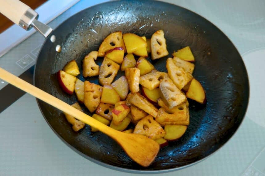 Sweet Potato & Lotus Root with Sweet and Sour Sauce - Chef JA Cooks
